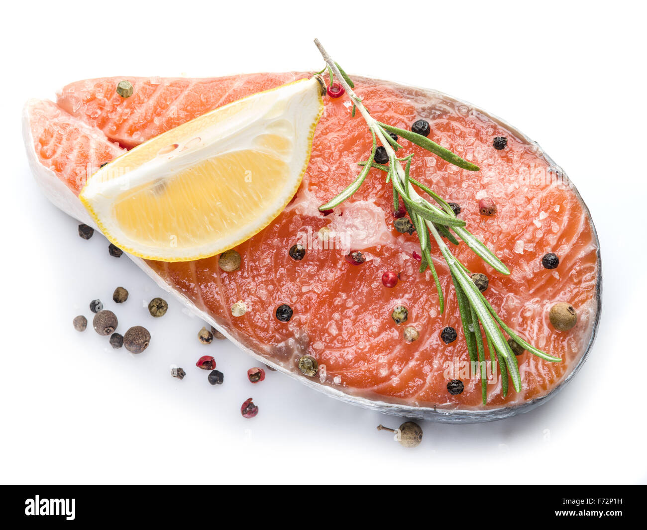 Salmon steak fish fillet Cut Out Stock Images & Pictures - Alamy