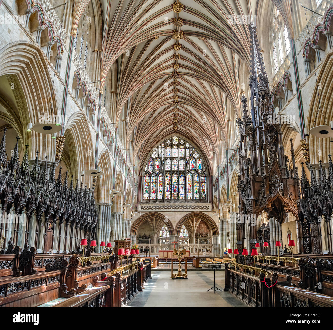 Interior of Exeter Cathedral, Devon, England, UK Stock Photo - Alamy