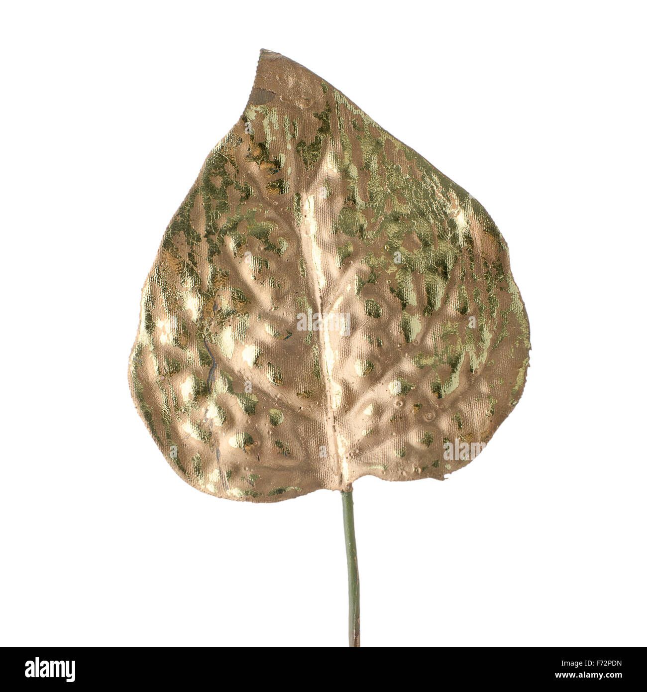 Beautiful decorative golden leaf isolated on white background Stock ...