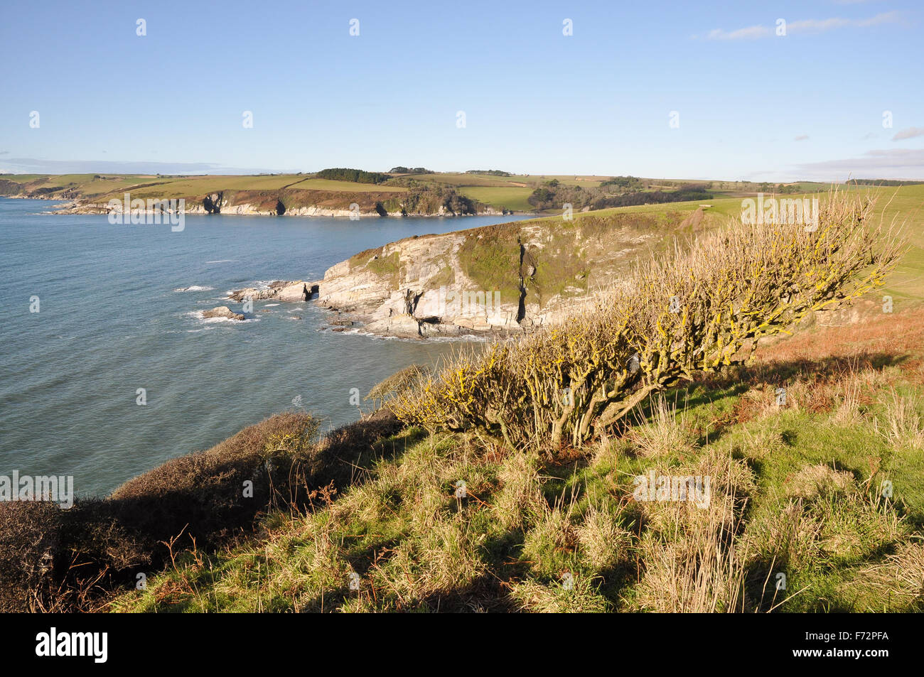 View west across mouth of River Erme from Redcove Point on SouthWest ...