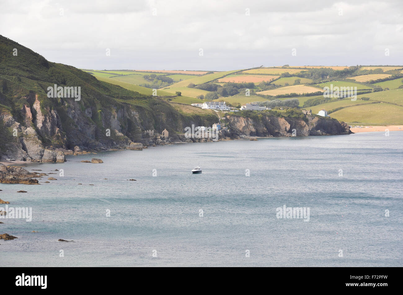 View from Start Point of the ruined and deserted buildings of the ...