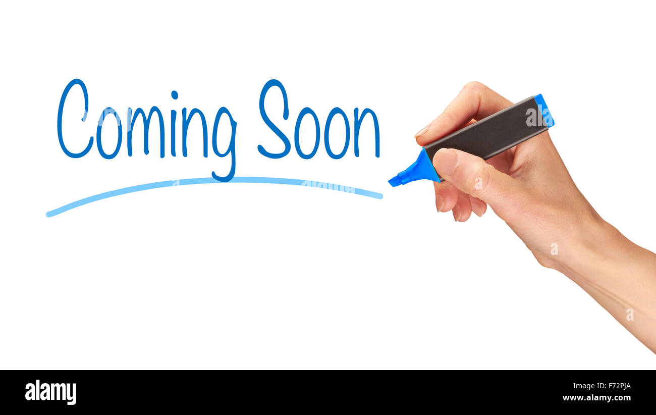 Coming Soon, Induction Training headlines concept Stock Photo - Alamy