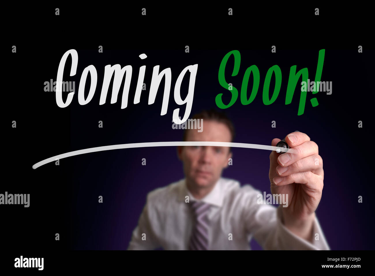 Coming Soon, Induction Training headlines concept Stock Photo - Alamy