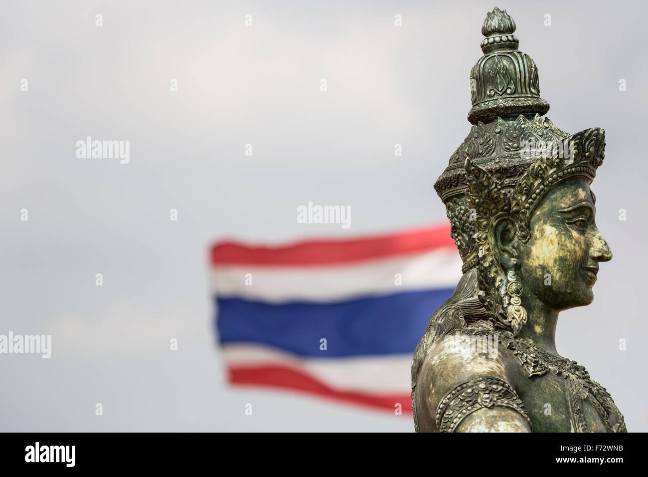 The Stupa at the top of Wat Saket, also known as the Golden Mount, in the historic district of ...