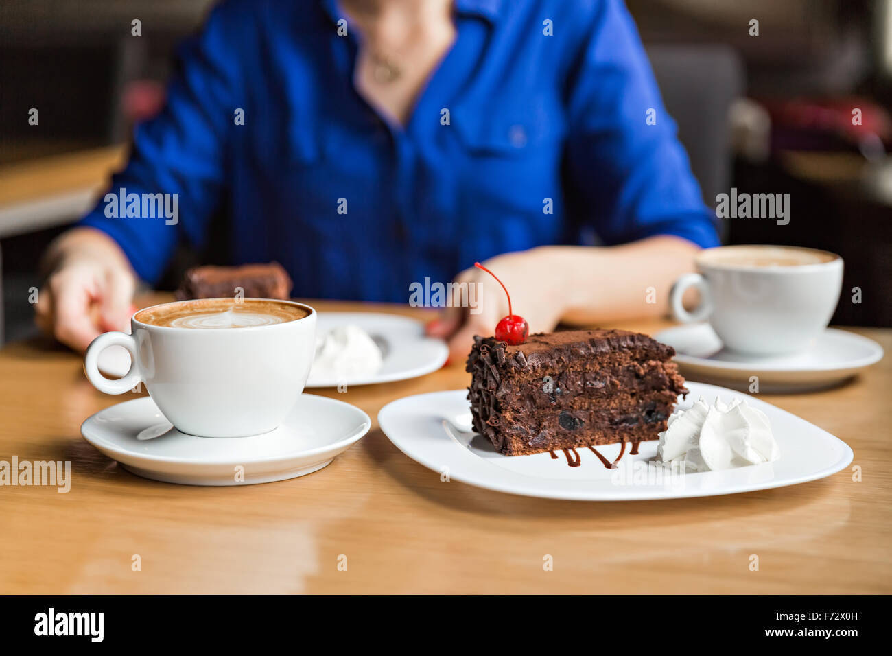 coffee and delicious cake at the restaurant Stock Photo - Alamy