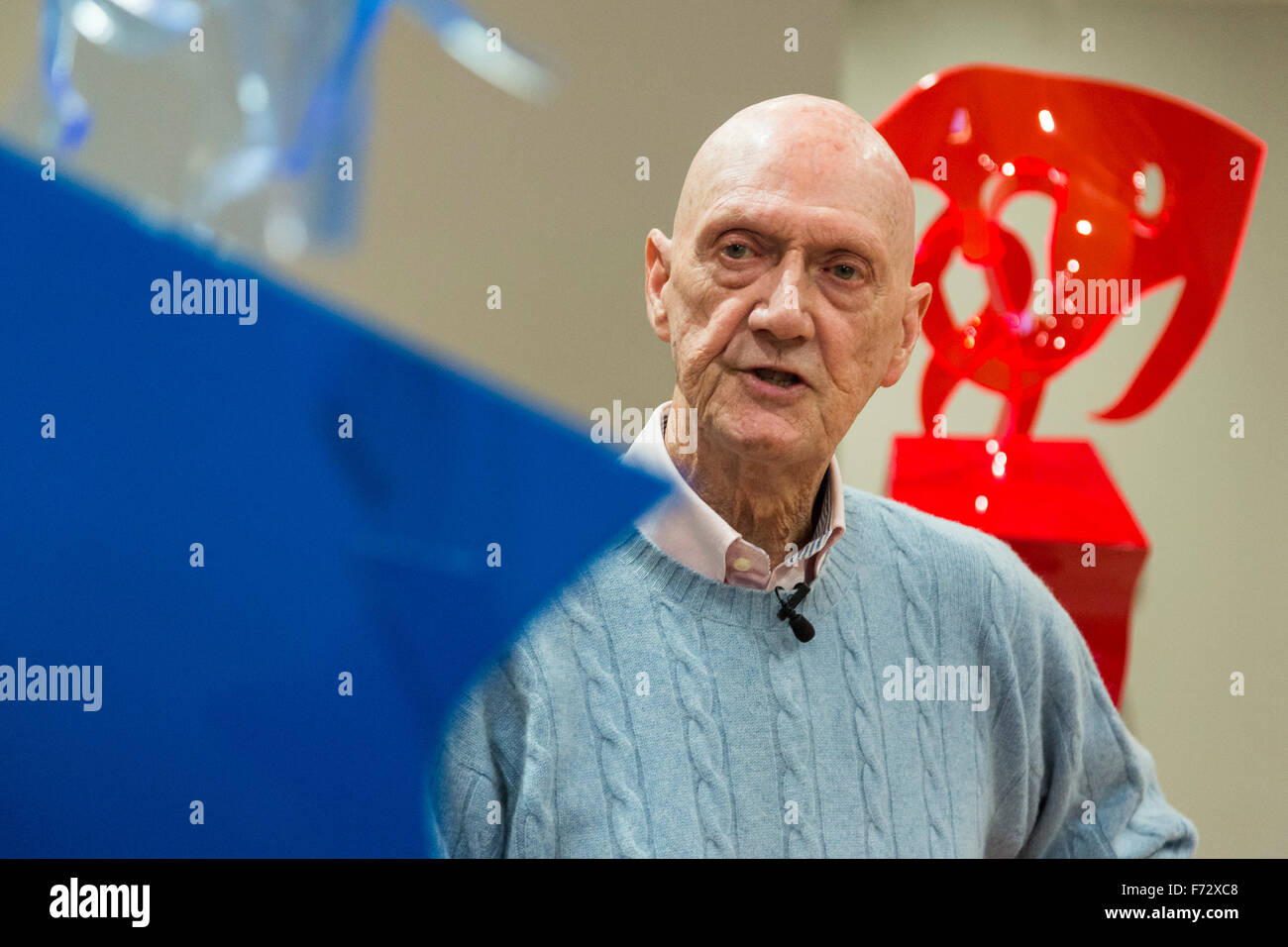 London, UK. 24 November 2015. Artist Allen Jones stands with his ...