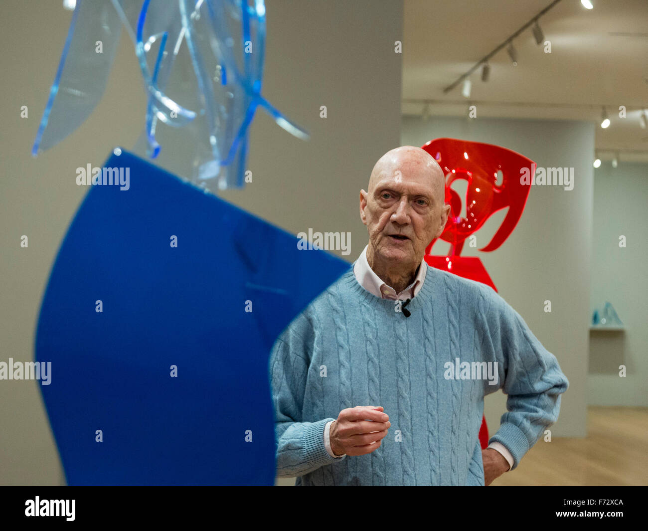 London, UK. 24 November 2015. Artist Allen Jones stands with his ...