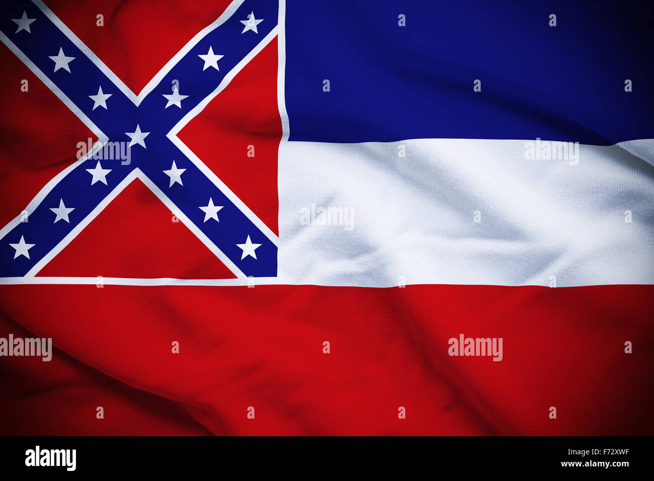 Wavy and rippled national flag of Mississippi background Stock Photo ...