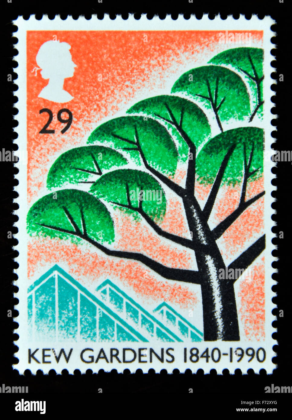 Postage stamp. Great Britain. Queen Elizabeth II. 1990. 150th ...