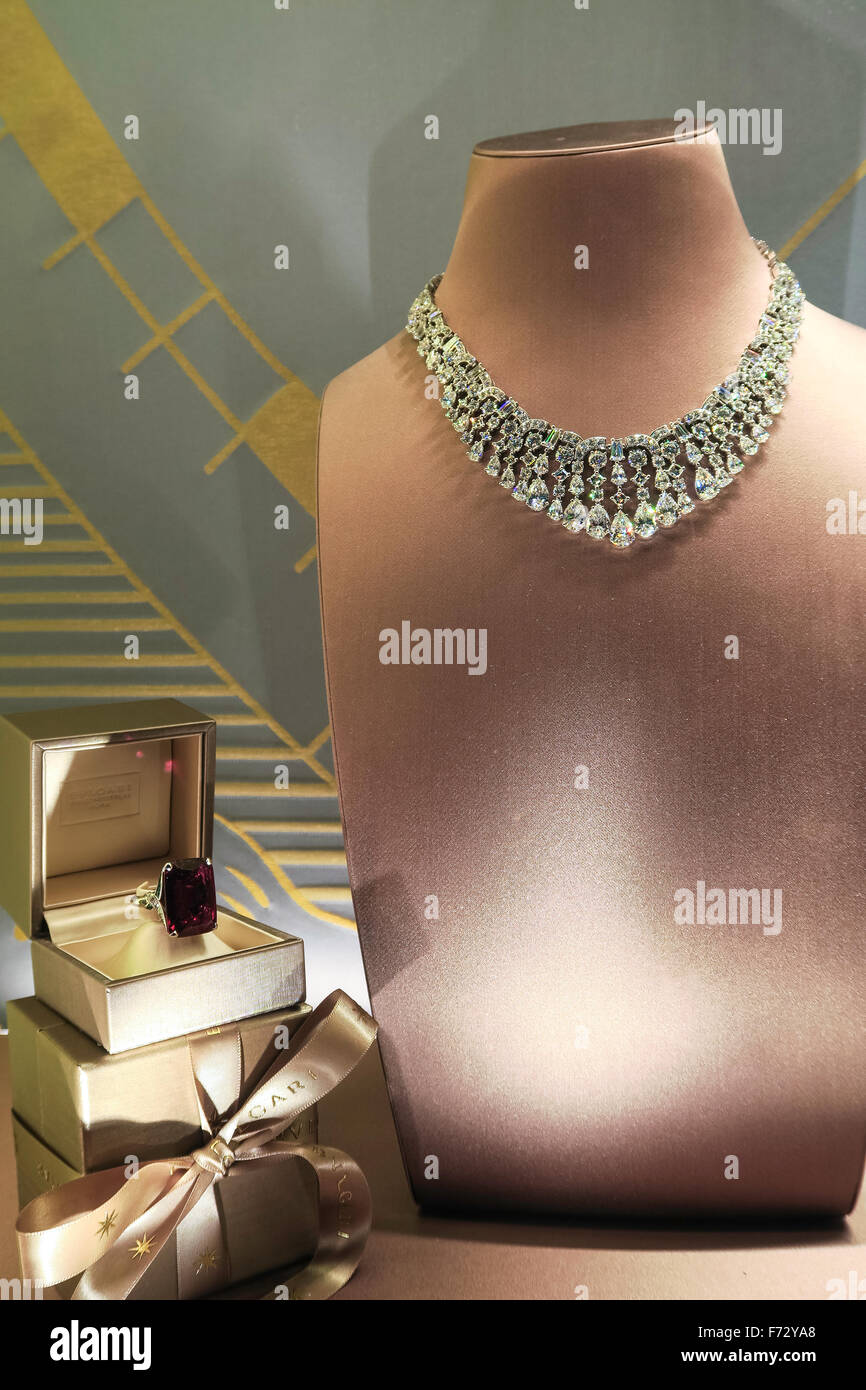 Bulgari Window Display, NYC Stock Photo - Alamy