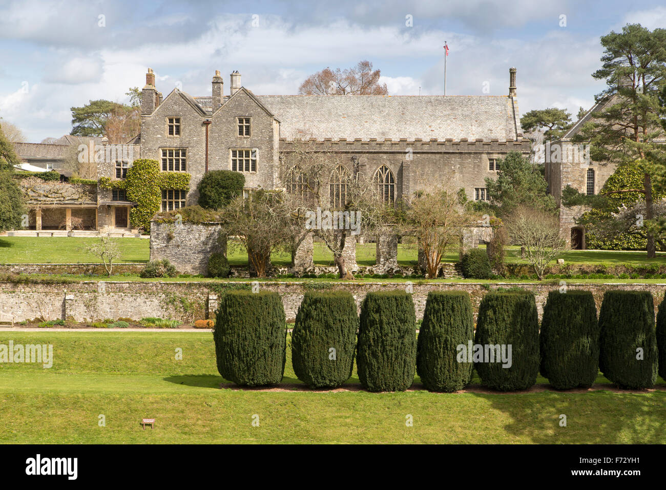 The Great hall in the gardens of Dartington Hall Totnes South Devon ...