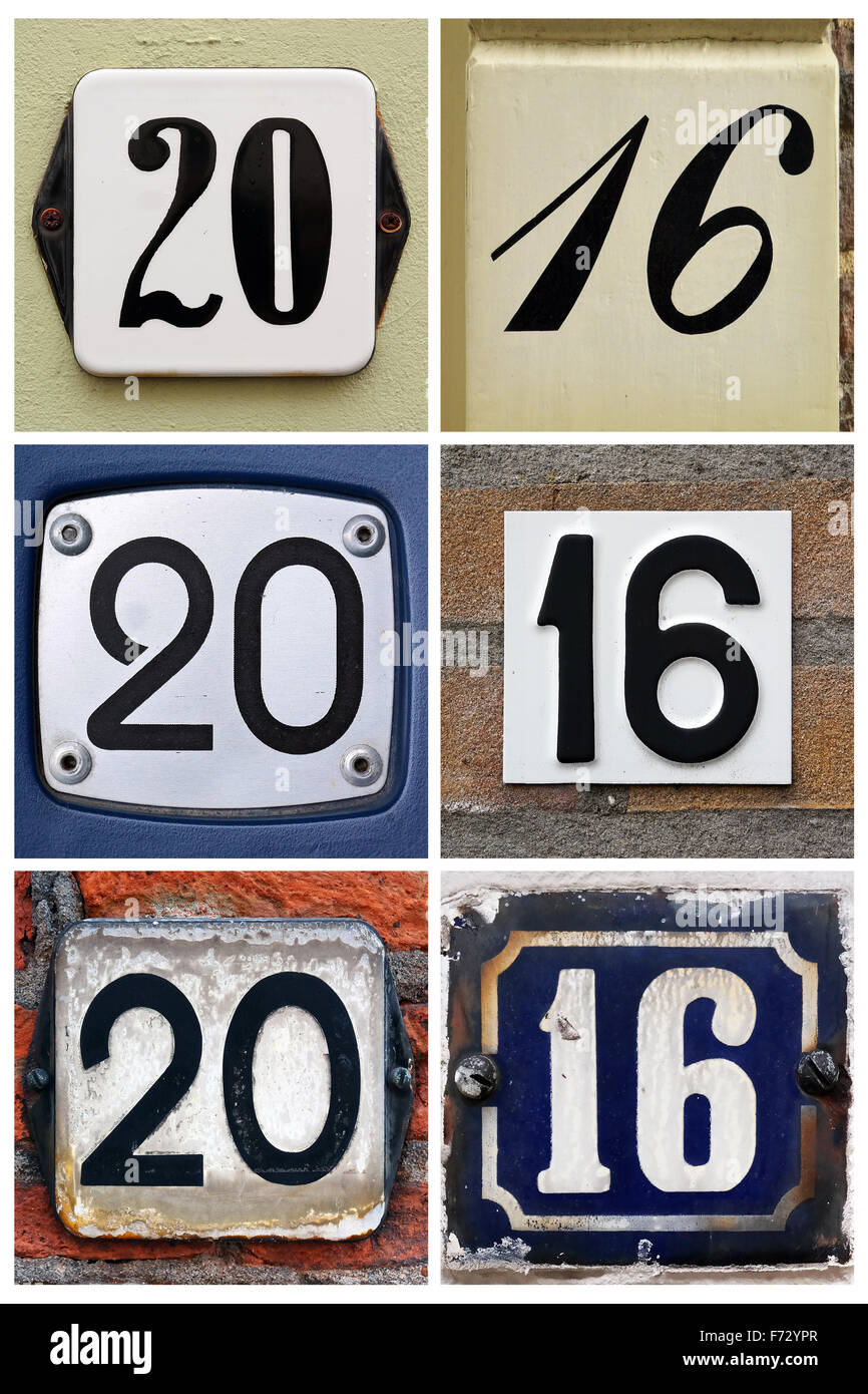 Composition of House Number signs makes two thousand sixteen Stock ... Composition of House Number signs makes two thousand sixteen Stock ...