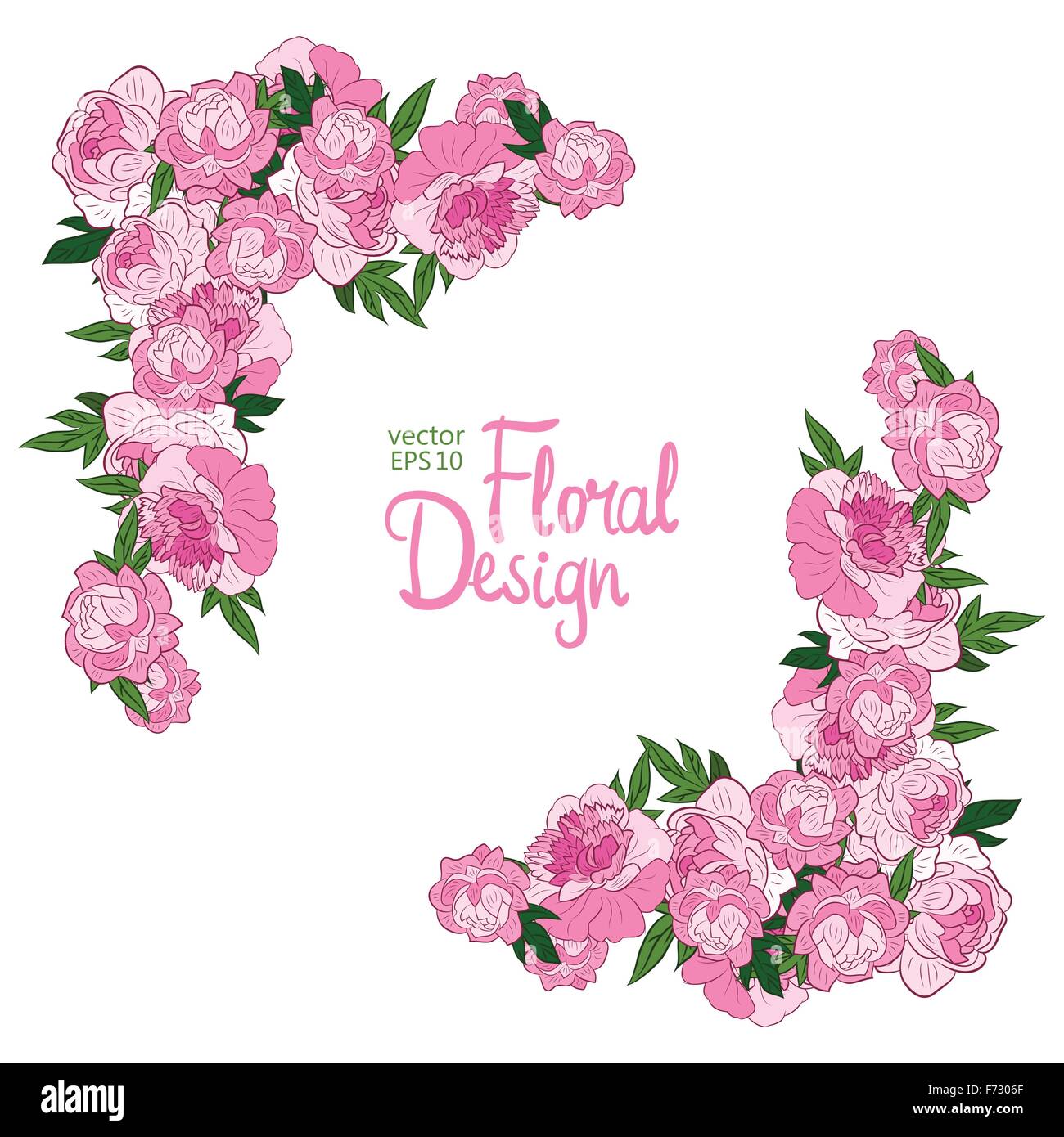 Vector corner with peonies Stock Vector Image & Art - Alamy