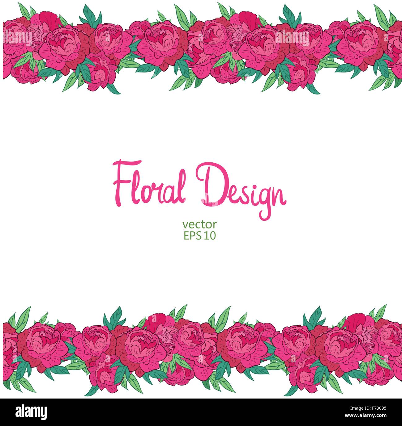 Vector border with peonies Stock Vector Image & Art - Alamy