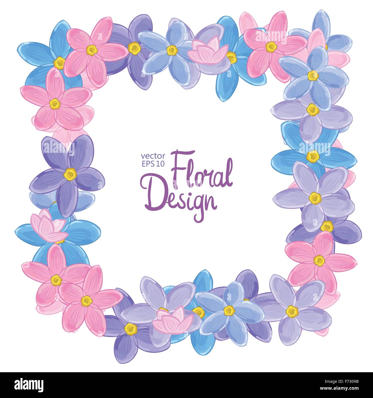 Vector frame with forget-me-not flowers Stock Vector Image & Art - Alamy