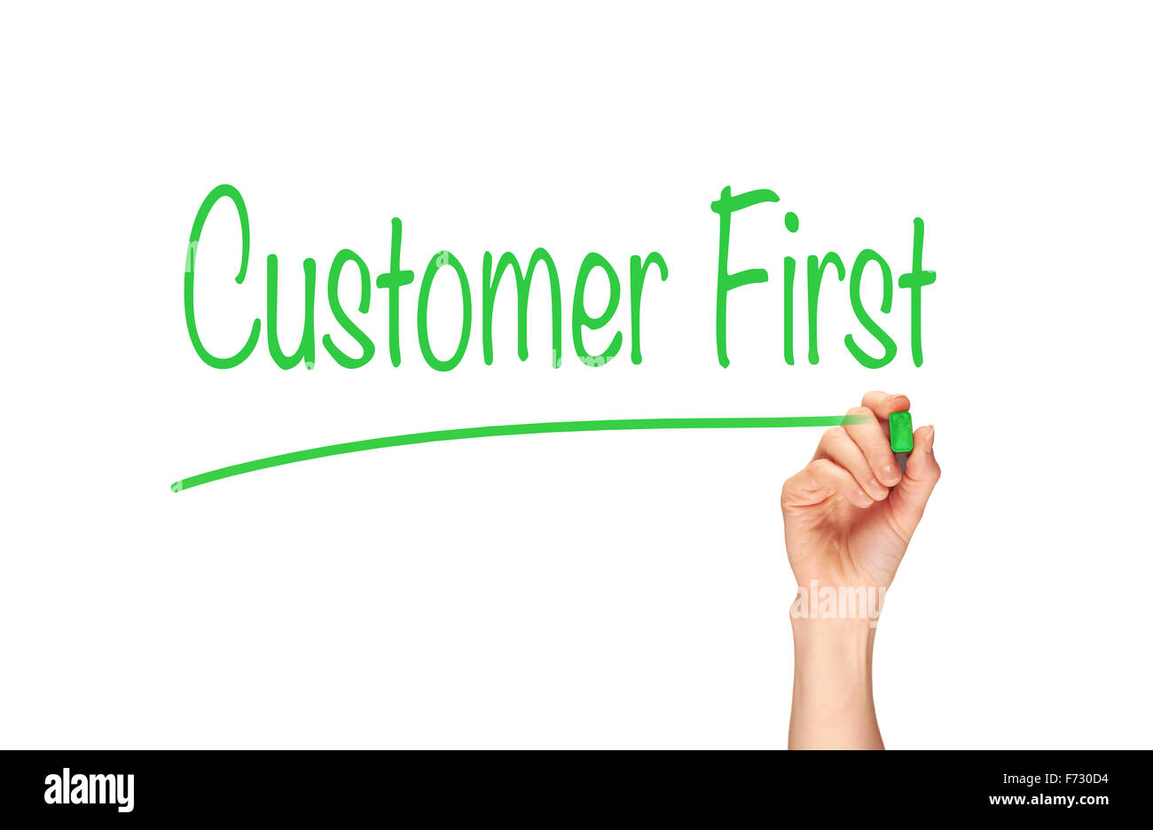 Customer First, Induction Training headlines concept Stock Photo - Alamy