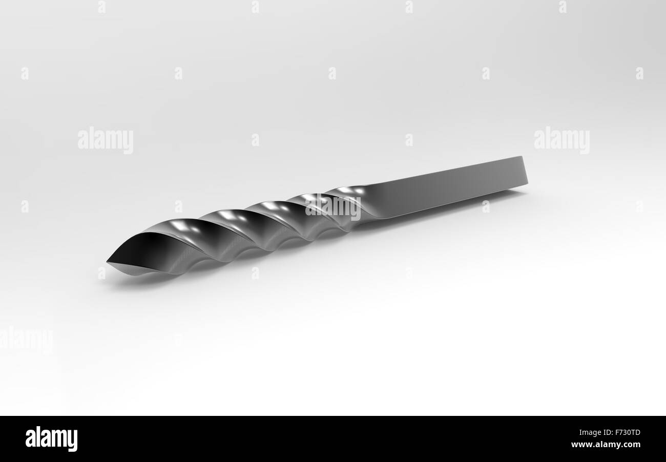 Drill bits, isolated on white background close-up Stock Photo - Alamy