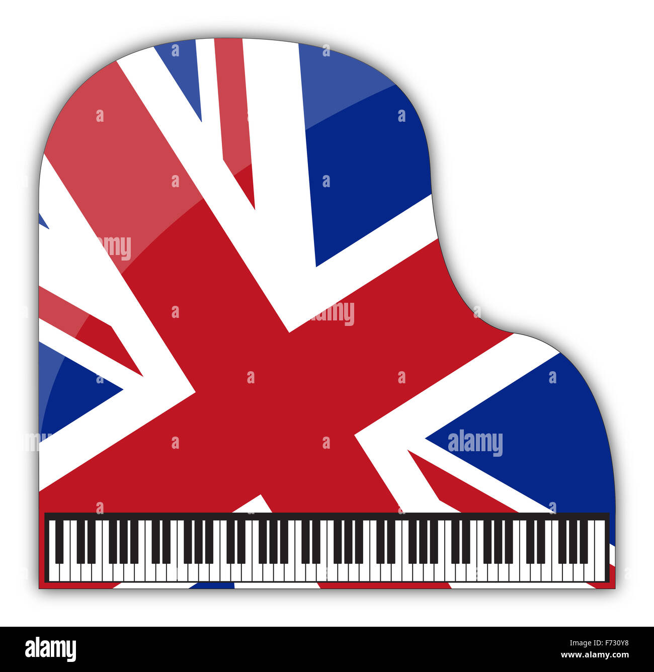 A UK flag grand piano design isolated on a white background Stock Photo ...