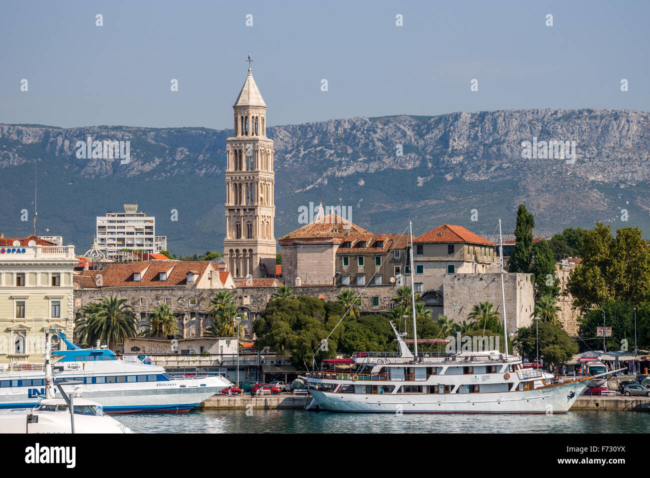 Historical center of Split viewed from the port Stock Photo - Alamy
