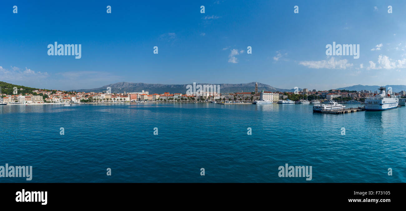 Panorama of Split seen from the sea Stock Photo - Alamy
