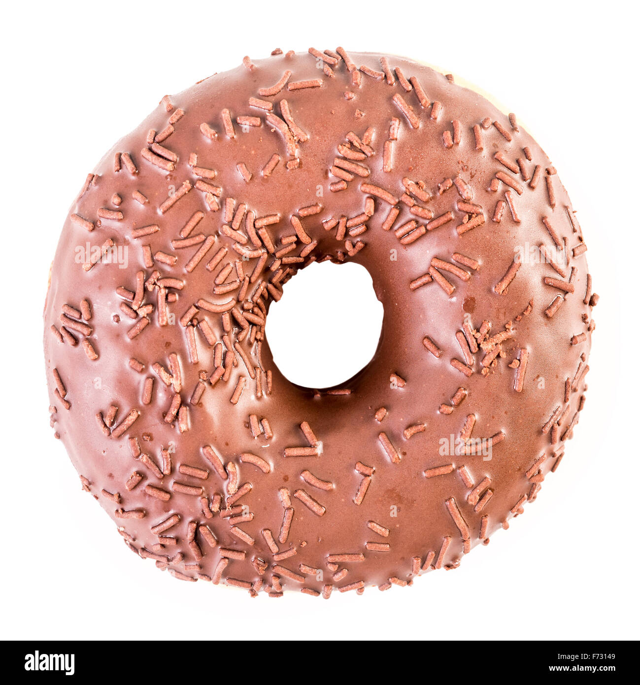 Chocolate Donut Isolated On White Stock Photo - Alamy