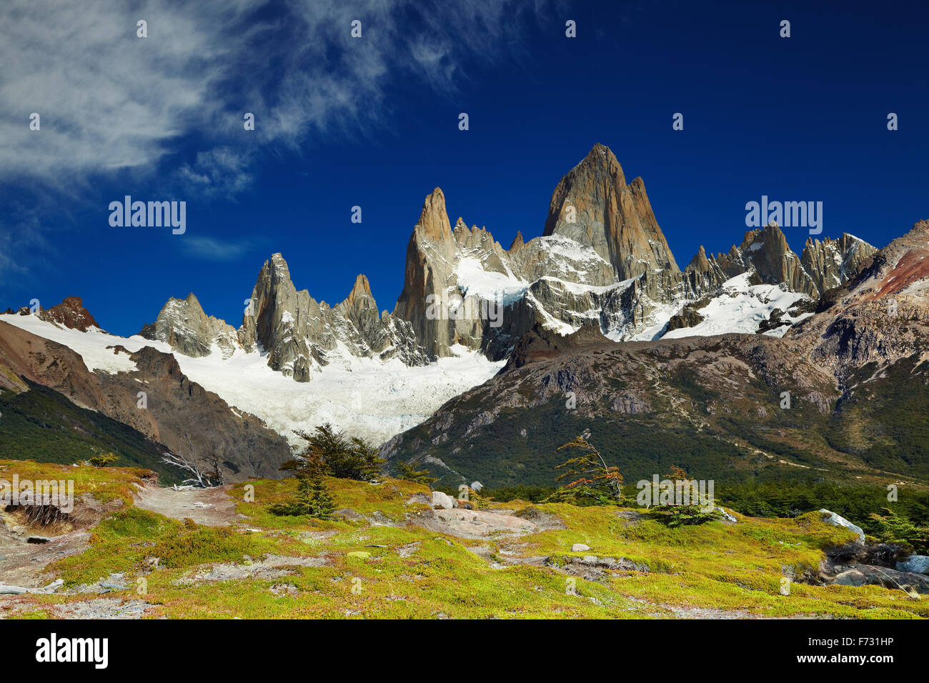 Mount Fitz Roy Los Glaciares National Park Patagonia Argentina Stock Mount Fitz Roy Los Glaciares National Park Patagonia Argentina Stock