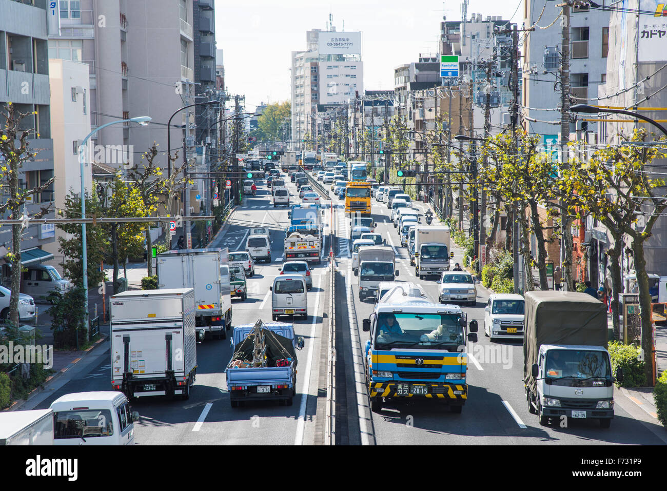 Heavy traffic at circle 7 line,Setagaya-Ku,Tokyo,Japan Stock Photo - Alamy