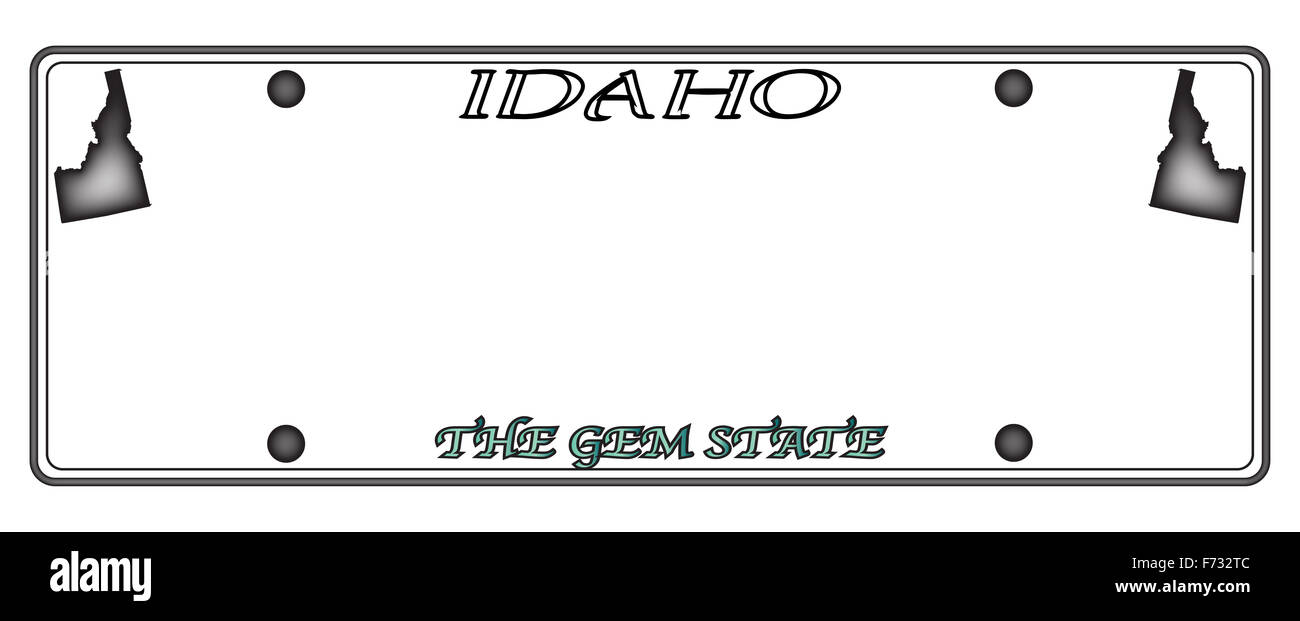 An Idaho state license plate design isolated on a white background ...