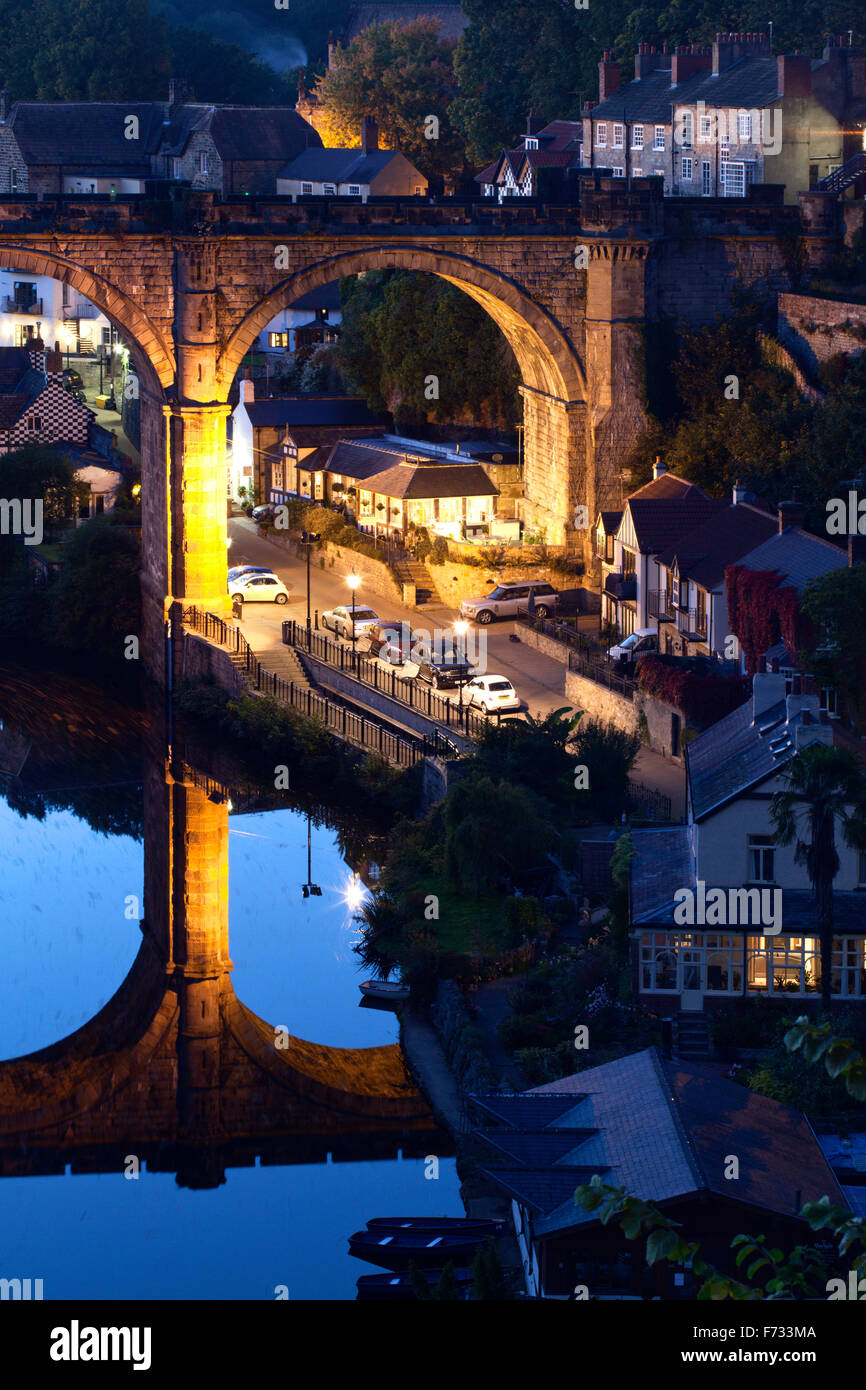 Knaresborough Railway Viaduct at Dusk North Yorkshire England Stock ...