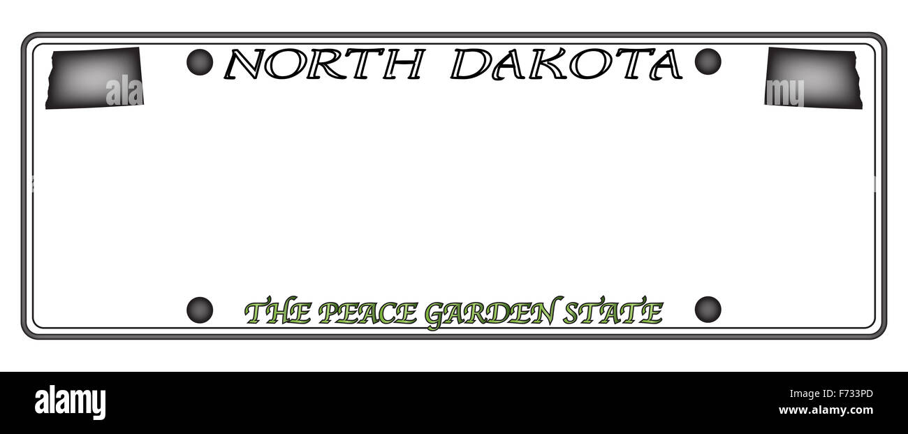 A North Dakota state license plate design isolated on a white ...