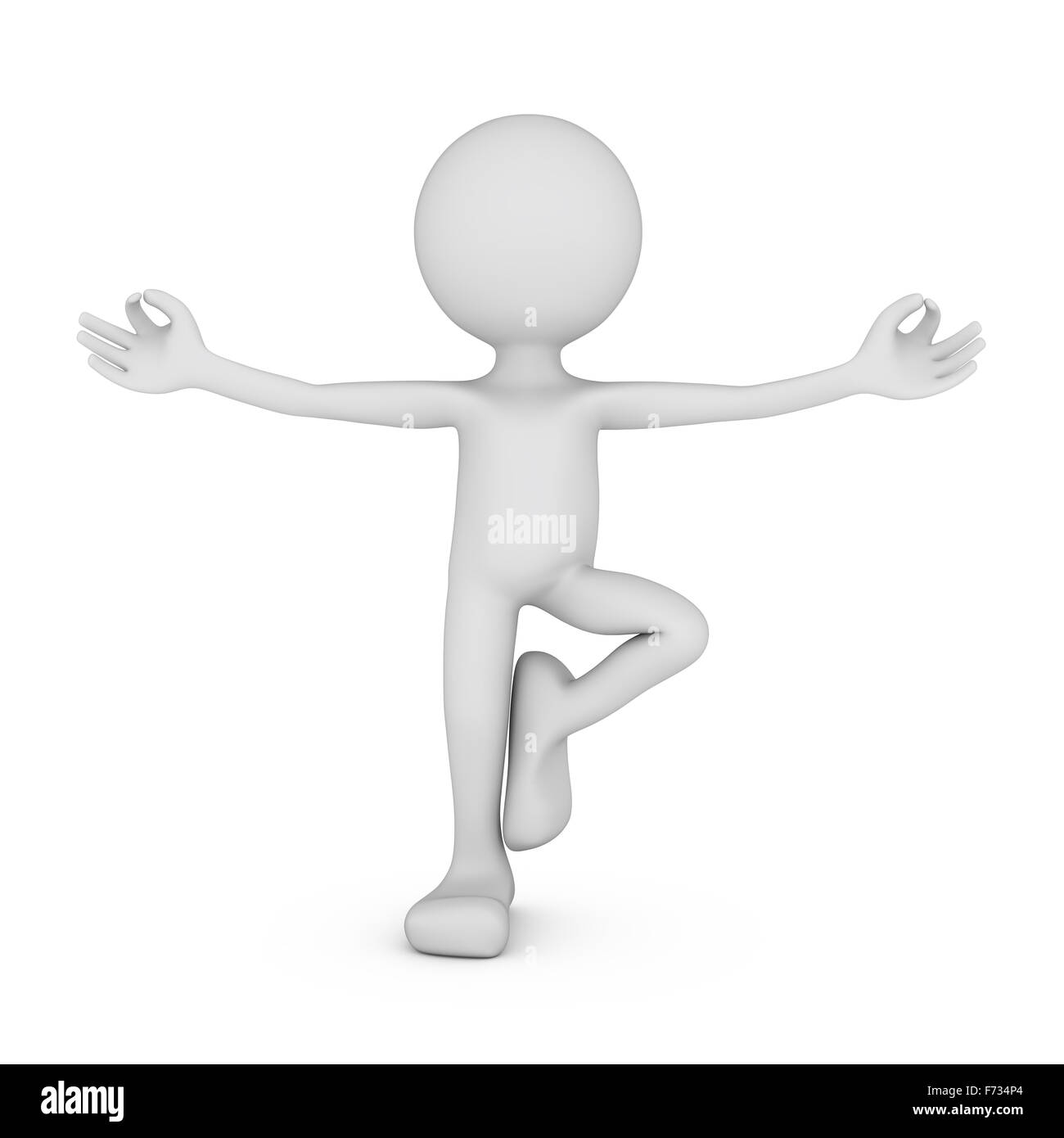 cartoon man in a zen pose 3d render Stock Photo - Alamy
