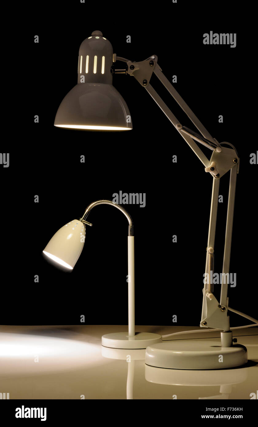 two desk lamps Stock Photo - Alamy