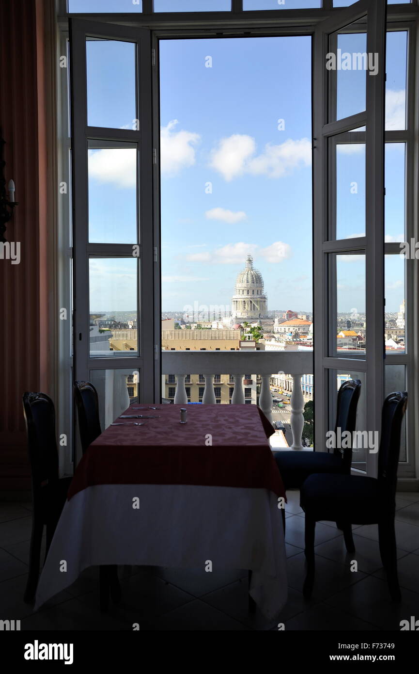 Center of the old Havana city in Cuba, view at the architectural ...