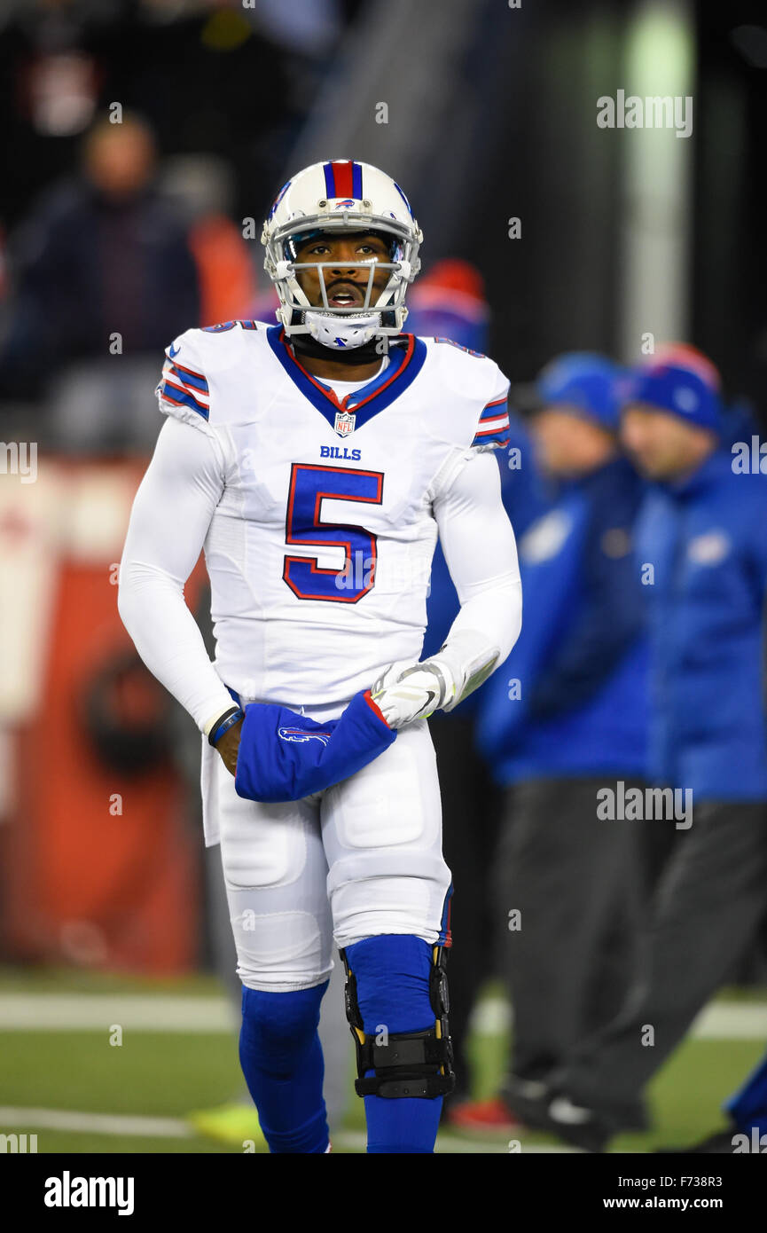 Regulation Time. 23rd Nov, 2015. MA, USA: Buffalo Bills quarterback ...