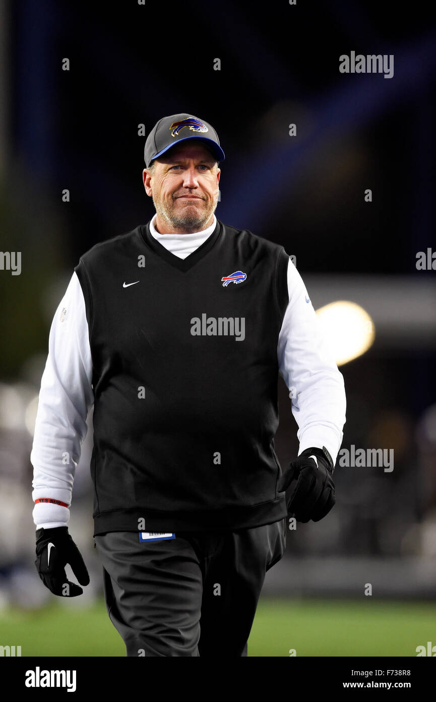 Regulation Time. 23rd Nov, 2015. MA, USA: Buffalo Bills head coach Rex ...