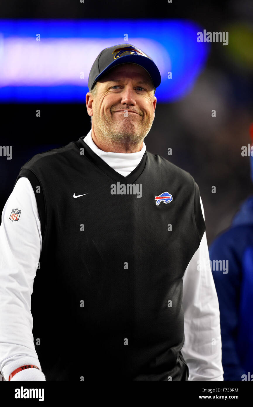 Regulation Time. 23rd Nov, 2015. MA, USA: Buffalo Bills head coach Rex ...
