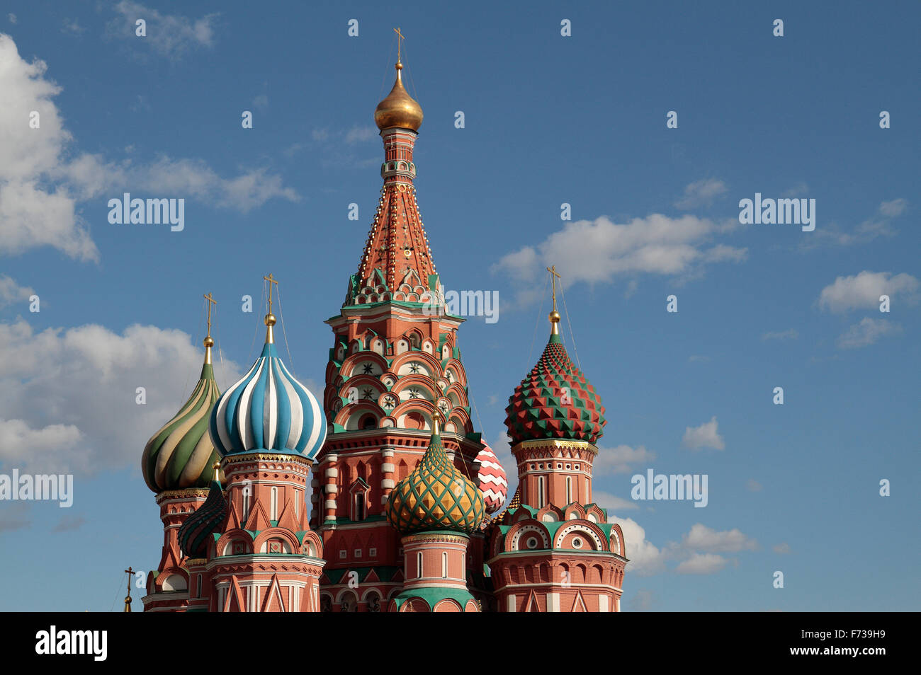 The spires of St Basil's Cathedral (or The Cathedral of Vasily the ...