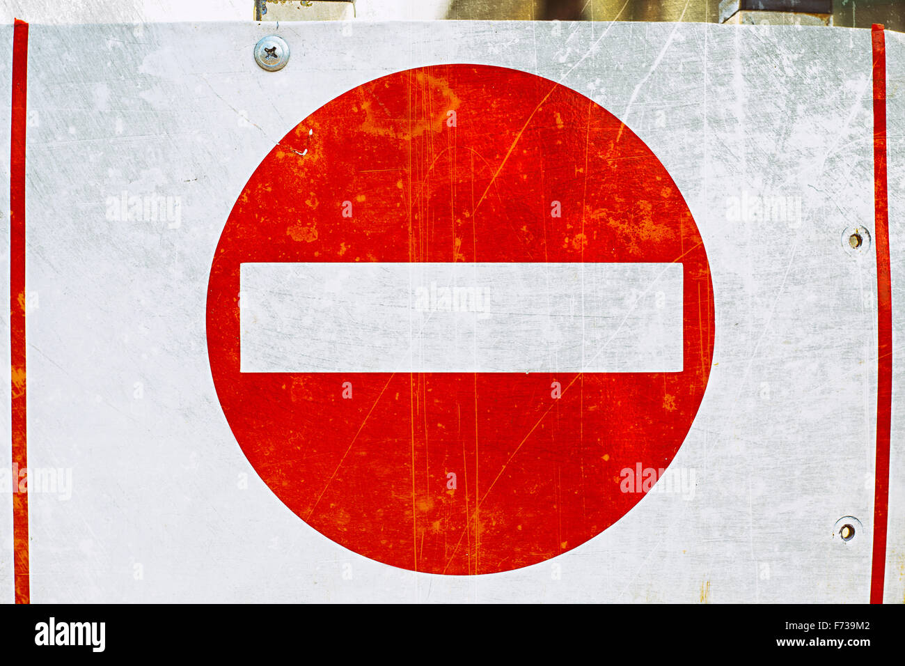 old no entry traffic sign Stock Photo - Alamy
