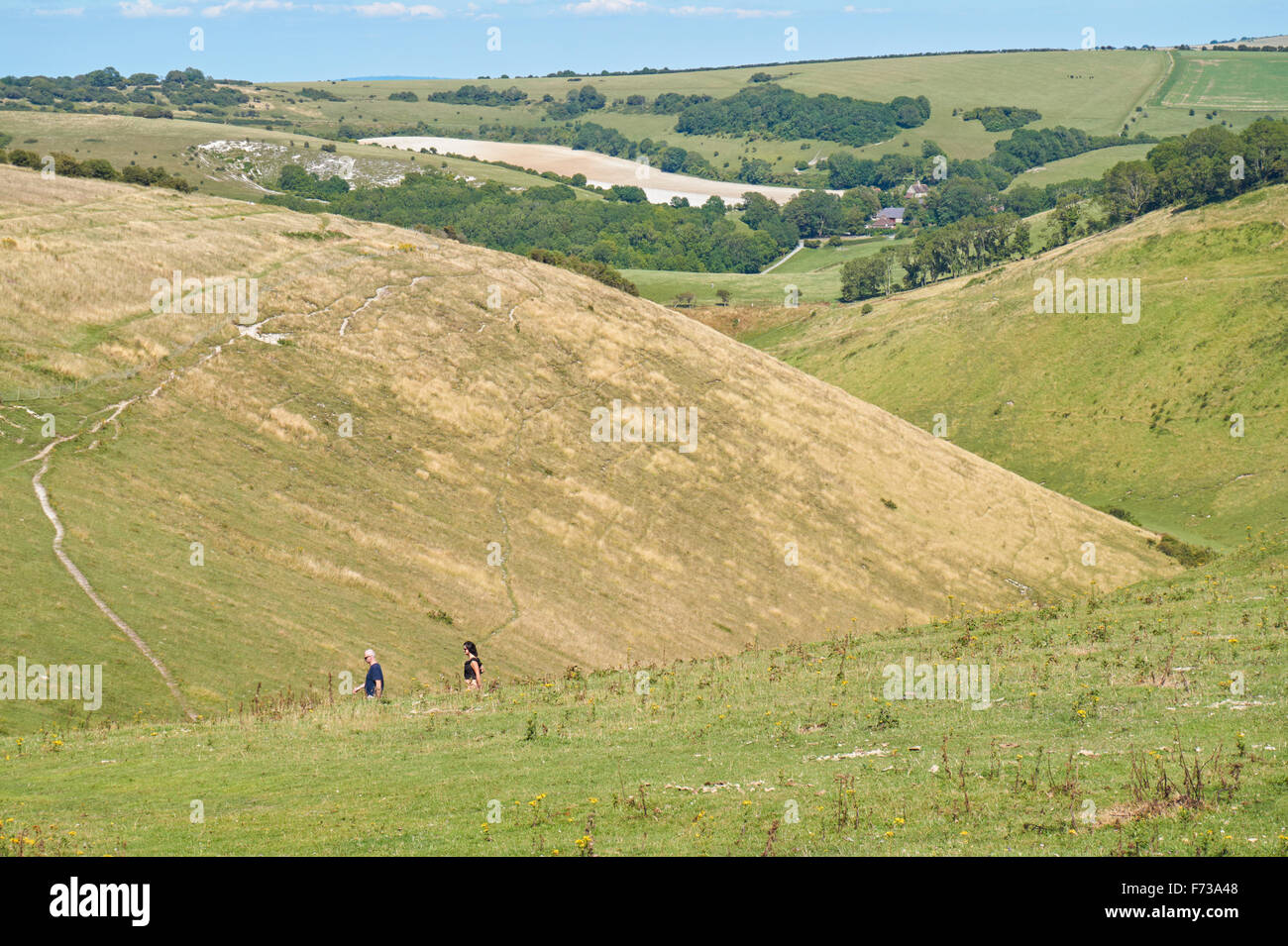 The Devils Dyke valley, the South Downs Way, the South Downs National ...