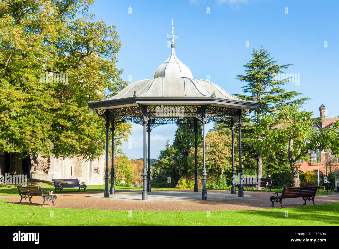 The Bandstand in the grounds of Newark Castle, Newark on Trent ...
