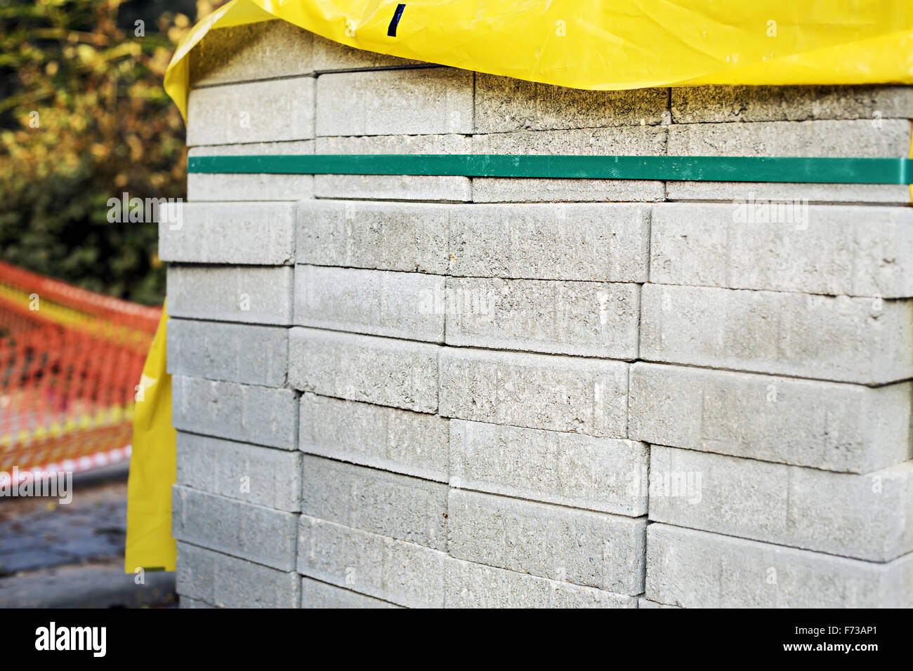 pile of cement brick block Stock Photo - Alamy