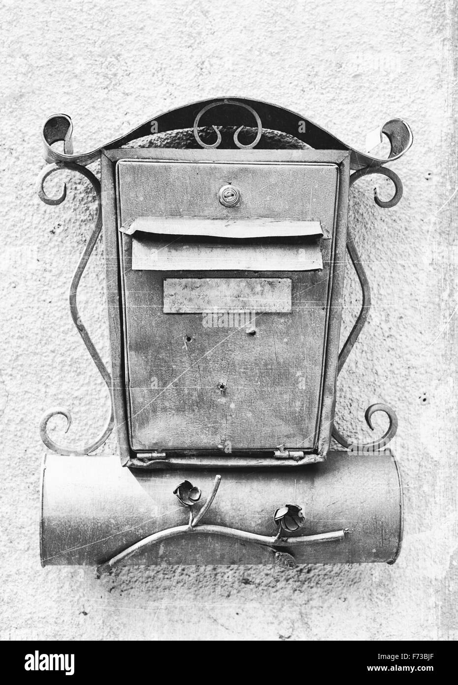 Old letter metal box Black and White Stock Photos & Images - Alamy