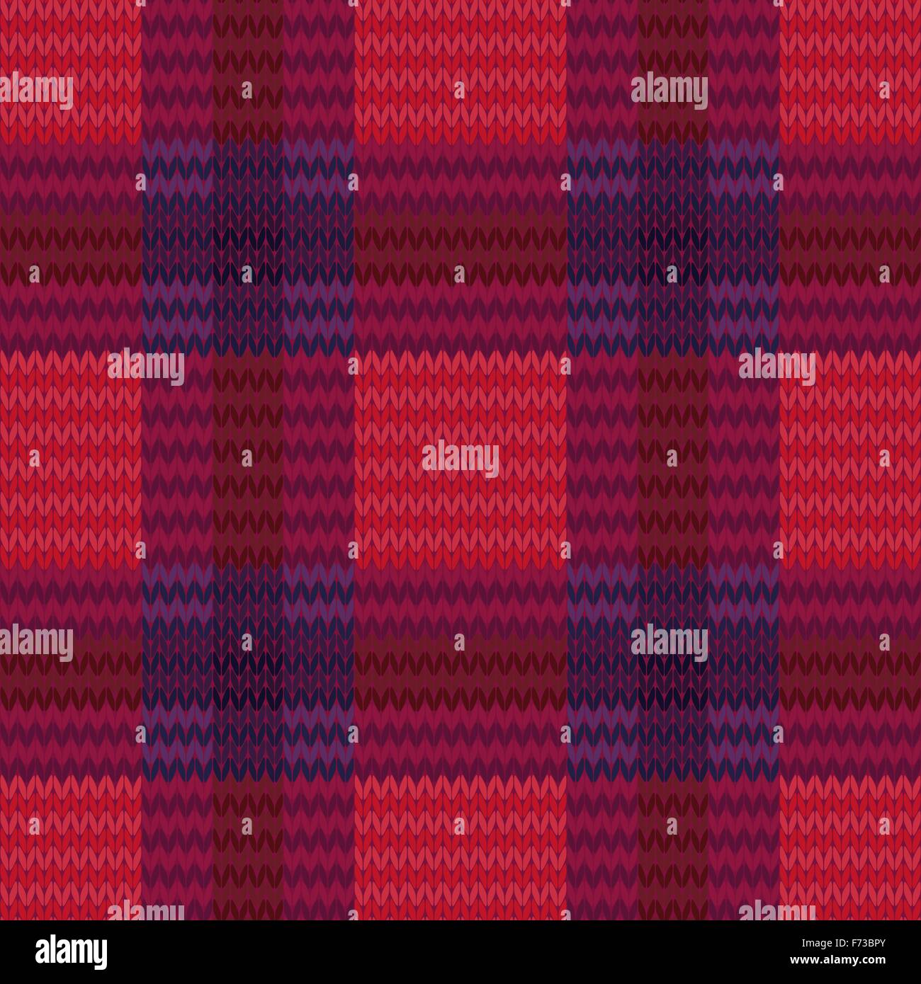 Knitting seamless checkered vector pattern as a simple texture in red ...