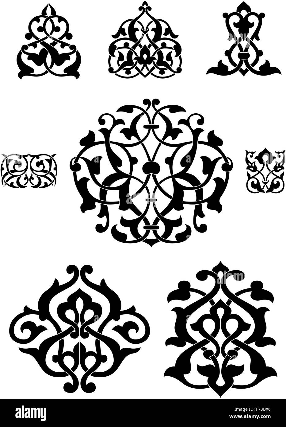 Arabesque vector set for design. Arabesque decor black on white ... Arabesque vector set for design. Arabesque decor black on white ...
