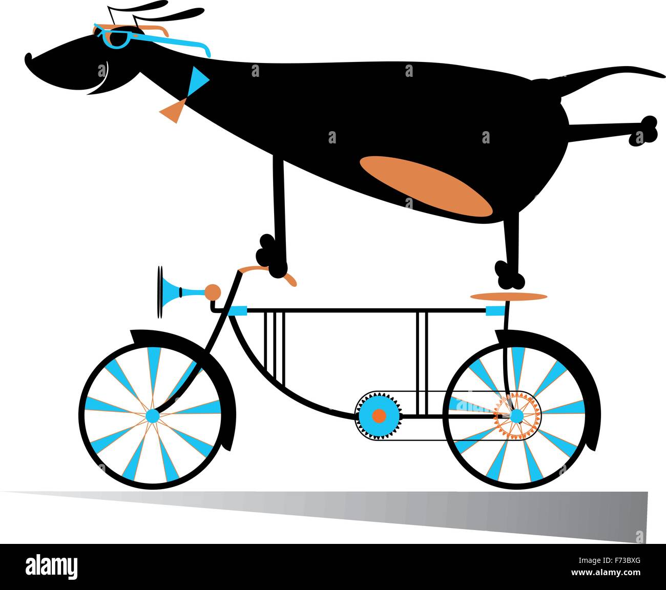 Dog riding bike cartoon hi-res stock photography and images - Alamy