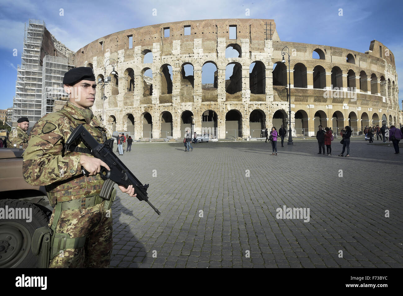 Rome, Italy. 24th November, 2015. Security measures and safety check ...