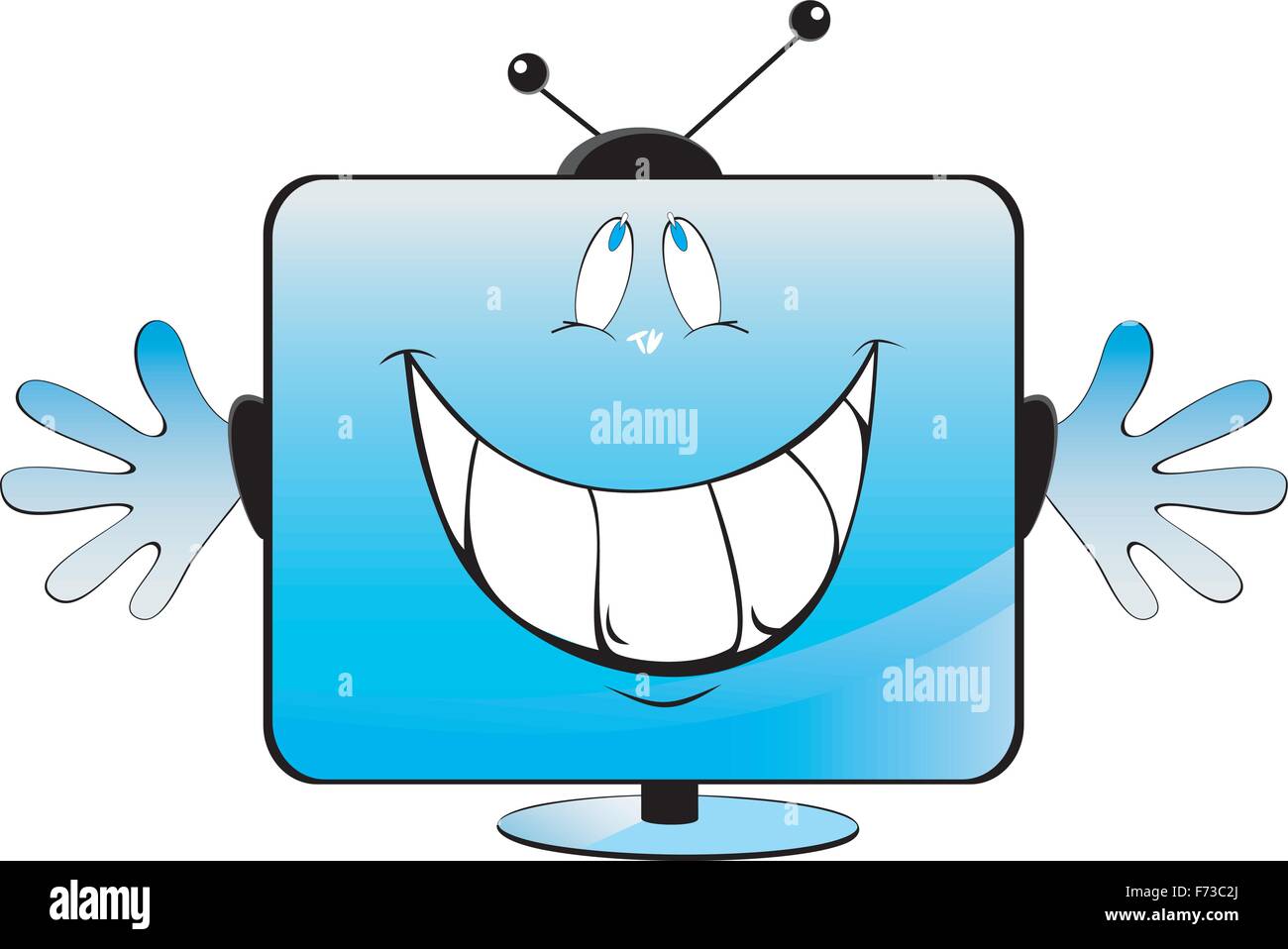 Smiling cartoon monitor or TV set Stock Vector Image & Art - Alamy