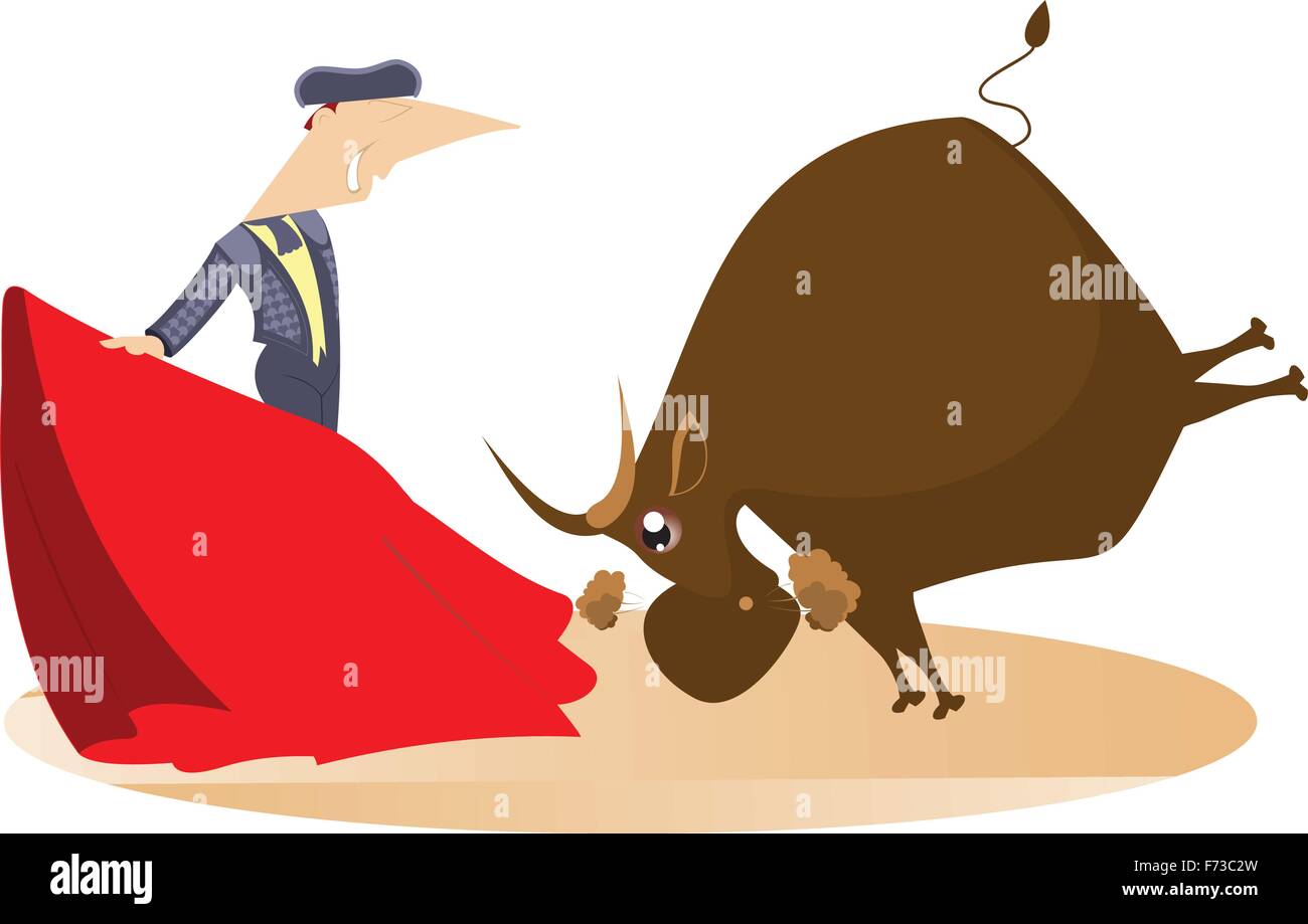Bullfighter and a bull Stock Vector Image & Art - Alamy