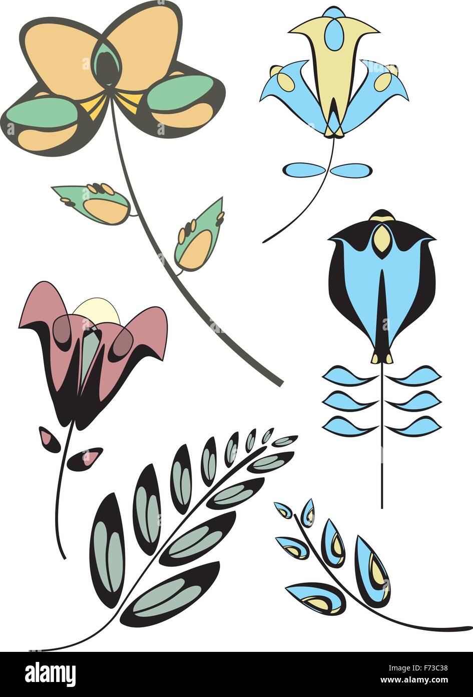 Original flowers decor collection for design Stock Vector Image & Art ...