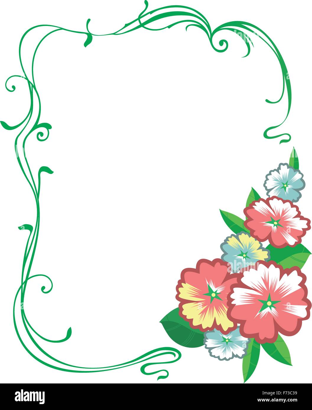 Floral decorative frame. Floral original decorative frame illustration ...